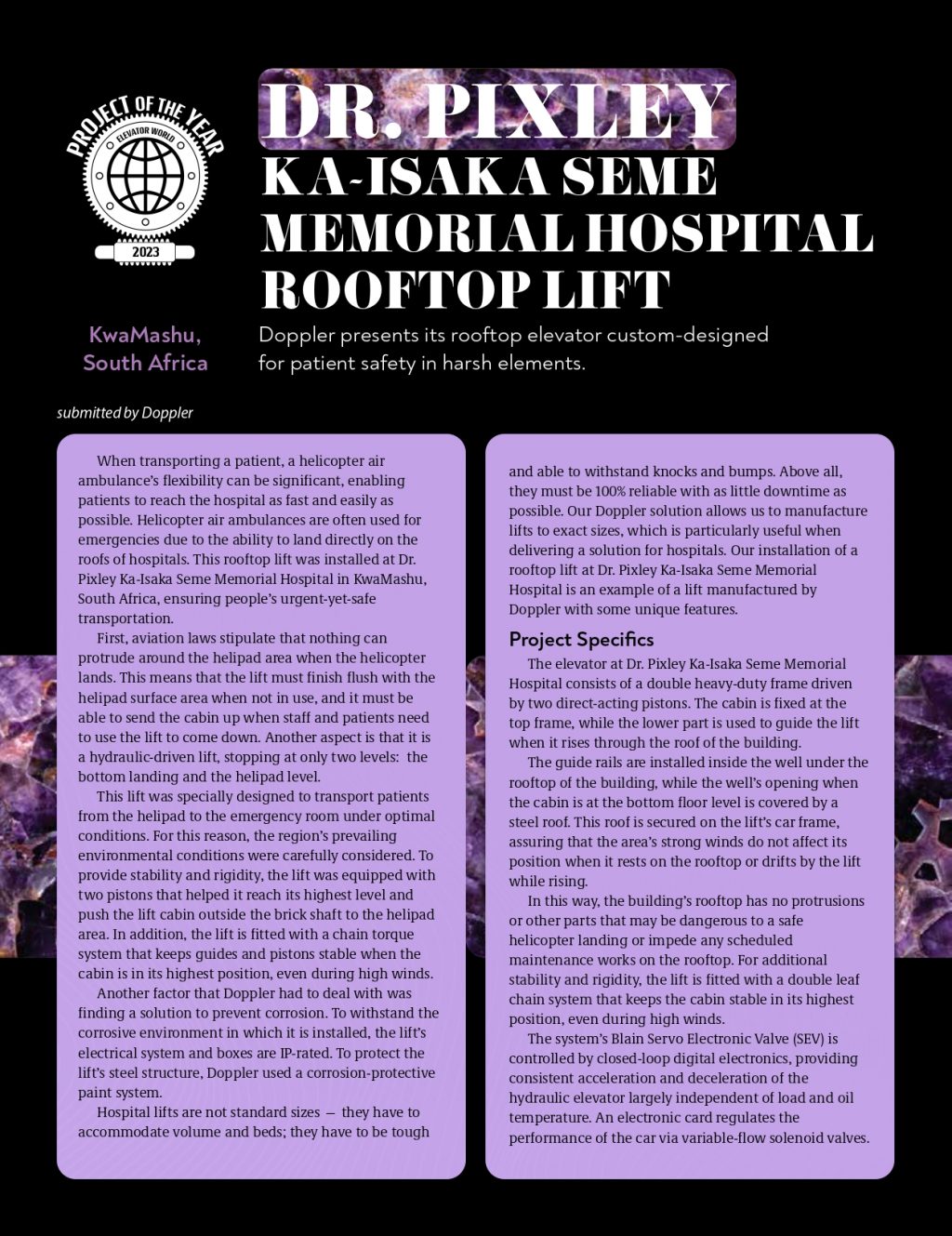 Doppler wins the 1st prize in the Elevator World Project of the Year ...